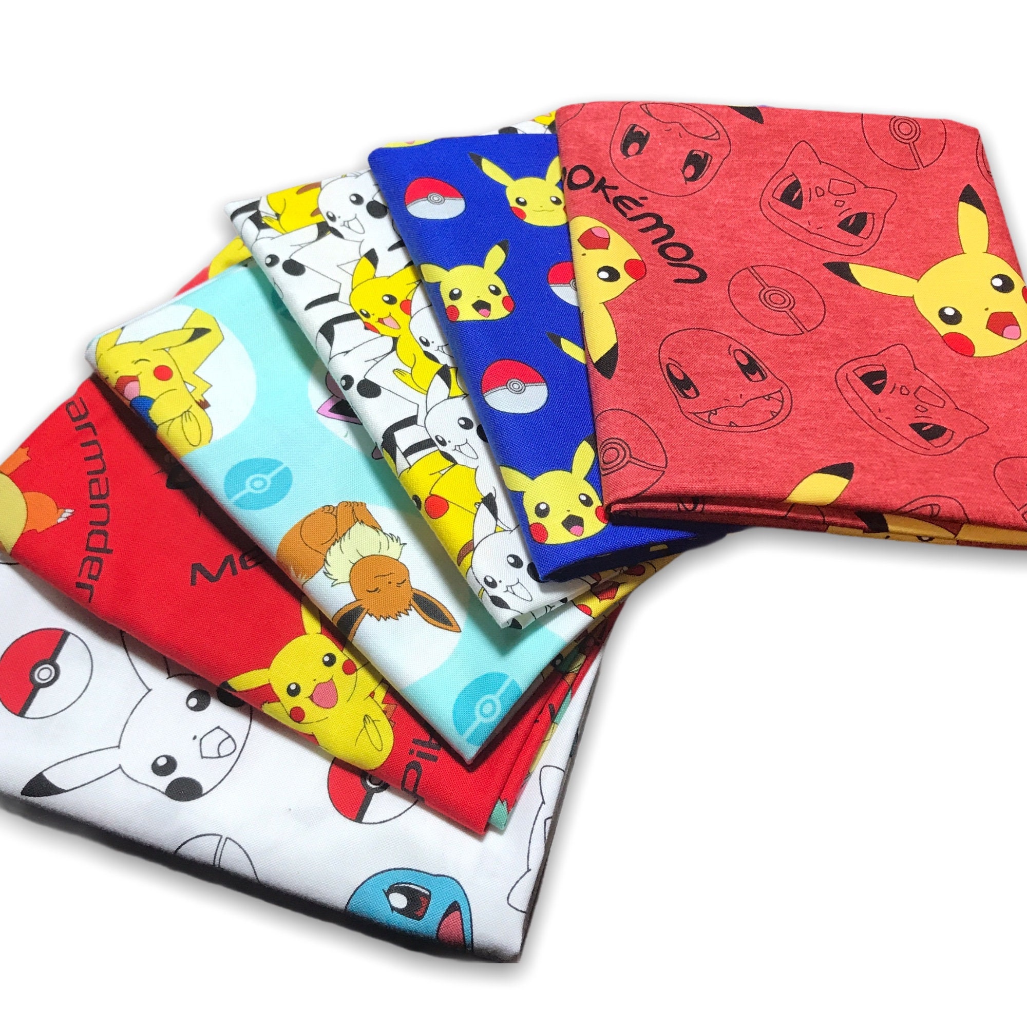 Pokeball Pokemon Jigglypuff Pikachu Squirtle Print Fabric by - Etsy