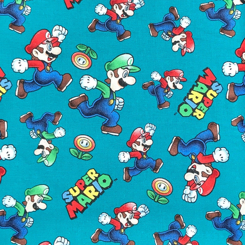 Super Mario Fabric by the Yard - Etsy