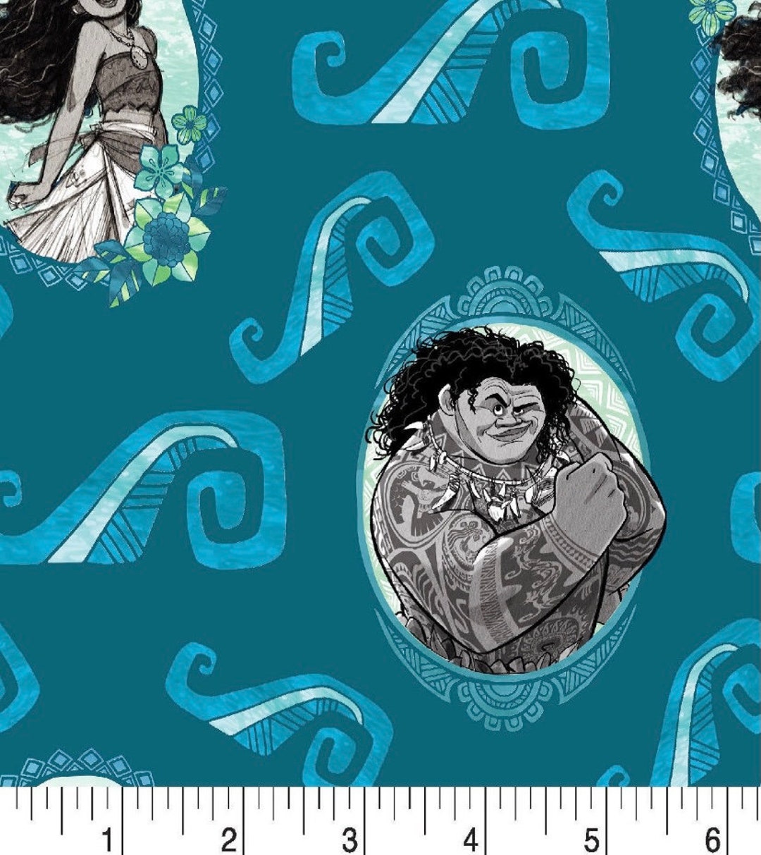 Moana and Maui Fabric by Fat Quarter FQ Half 100% Cotton 1/4 - Etsy