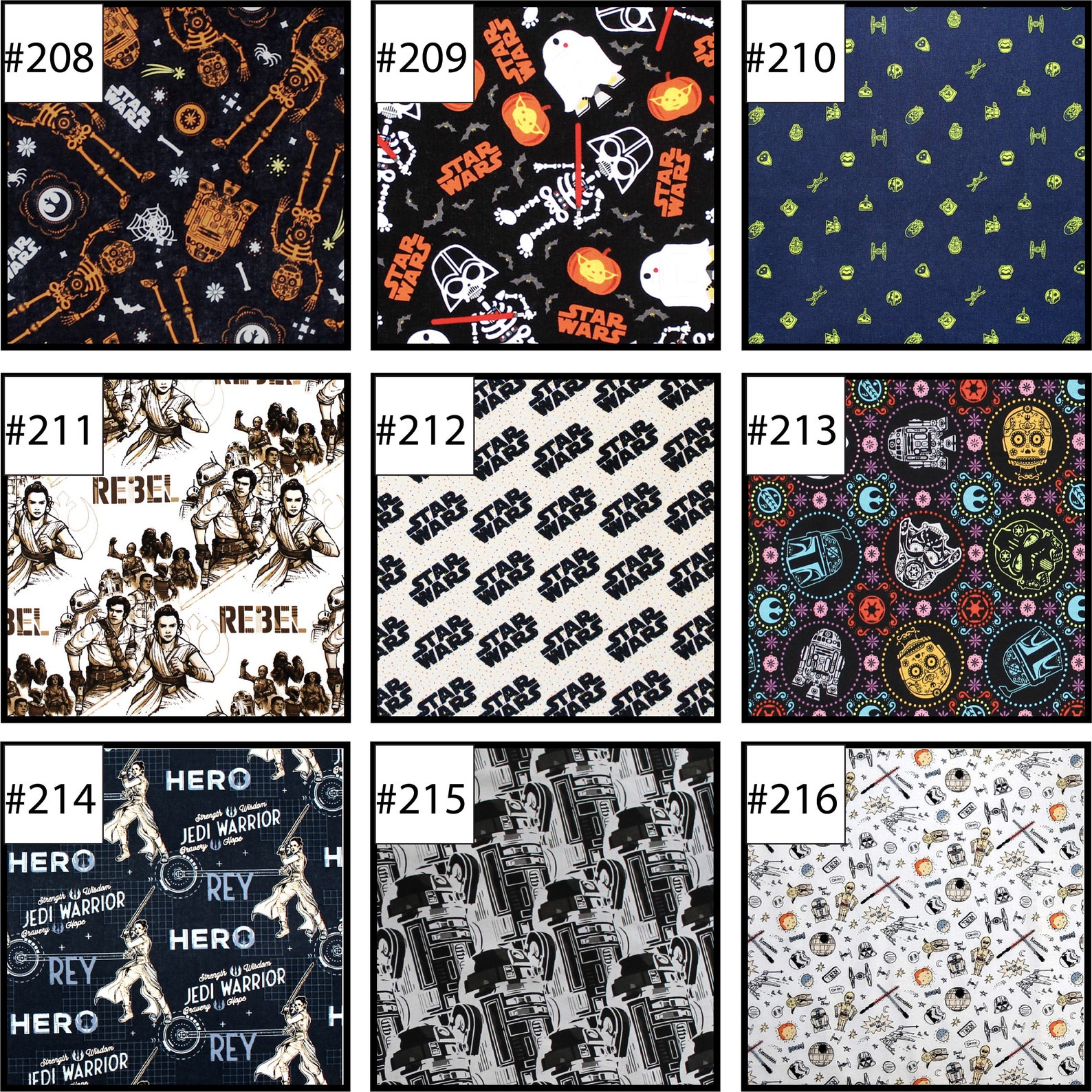 Star Wars Many Designs Fabric by the Yard 100% Quilters Cotton - Etsy