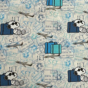 Bon Voyage Set Sail Snoopy Woodstock Fat Quarter Lot Bundle Set of 2 FQ ...