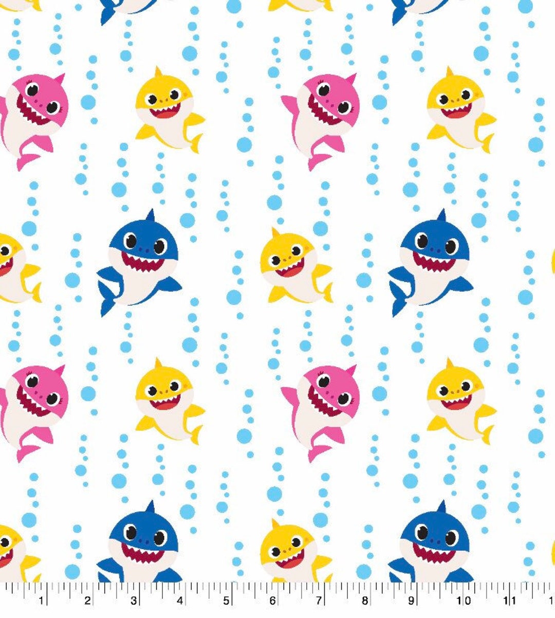 Baby Shark Print Fabric by the Yard FBTY Fat Quarters FQ Half 100% ...