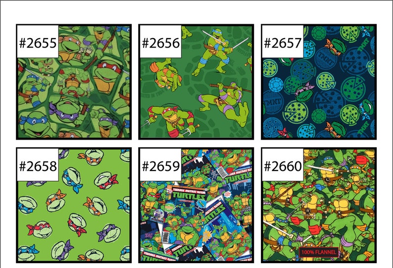 TMNT Teenage Mutant Ninja Turtles in a Half Shell Fabric by - Etsy