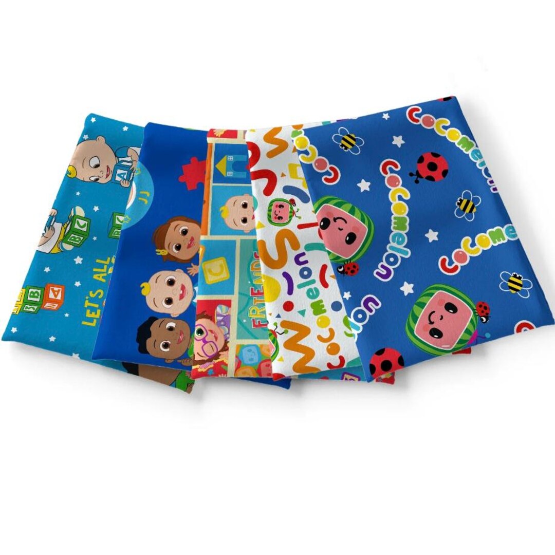 Cocomelon 5 Piece Bundle Fat Quarter Fabric Many Patterns Available 100 ...