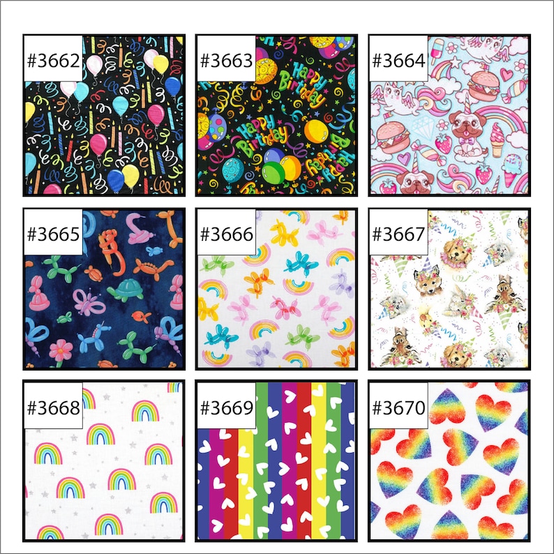 Birthday Balloons Fabric by Fat Quarter FQ Half Many Patterns | Etsy