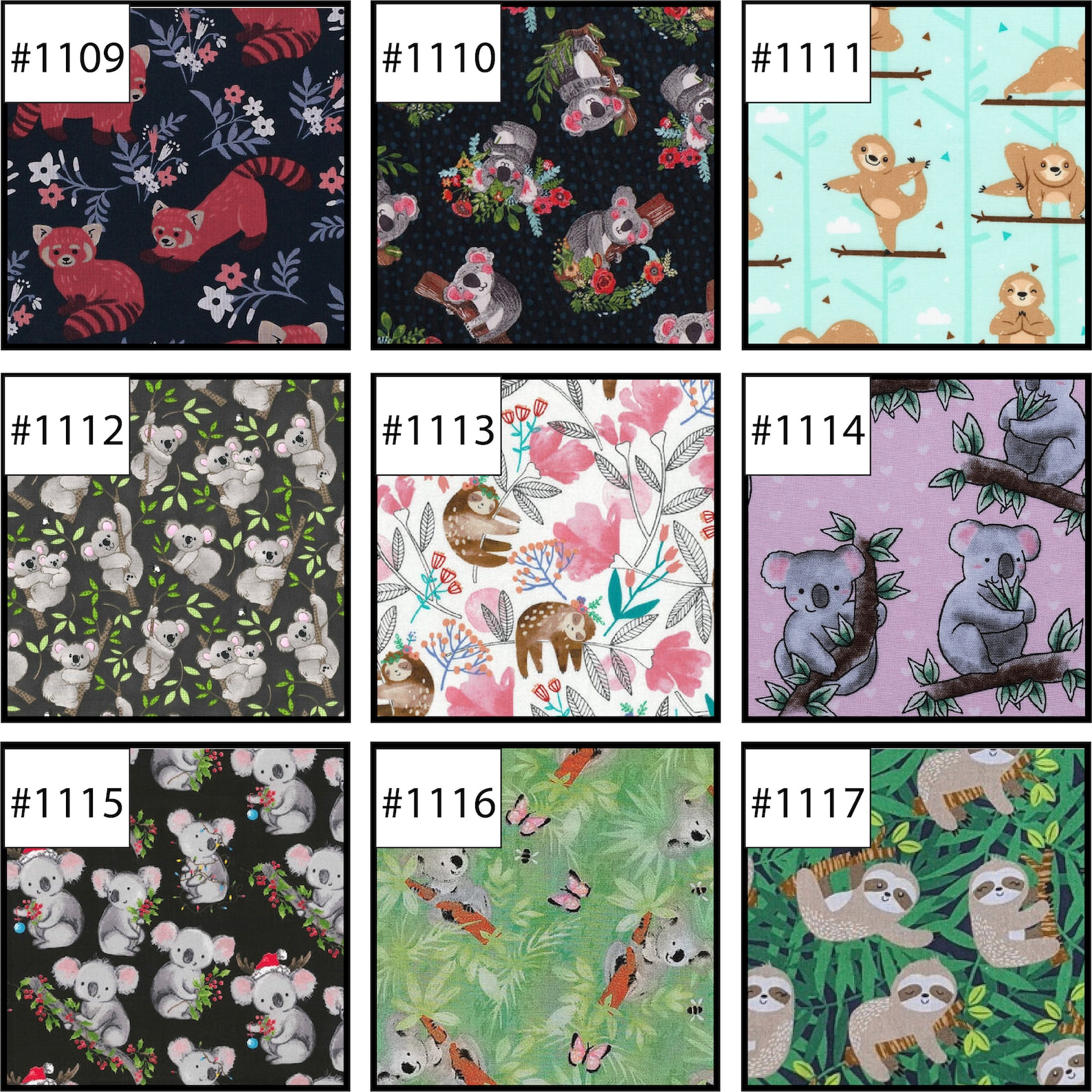 Happy Sloth in Trees Fabric by the Yard FBTY Fat Quarters FQ - Etsy