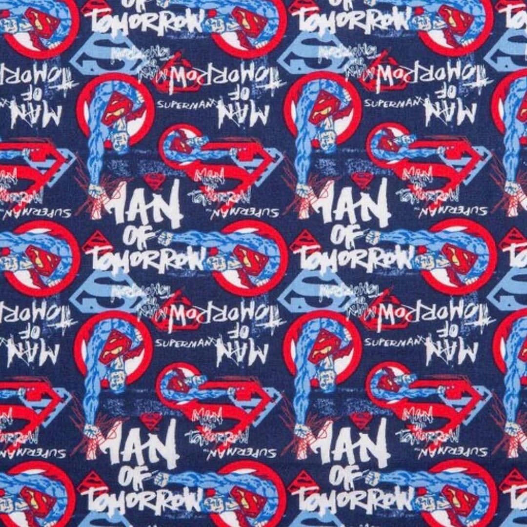 DC Superman Art Save the Day Superheroes Heroes Print Fabric by the ...