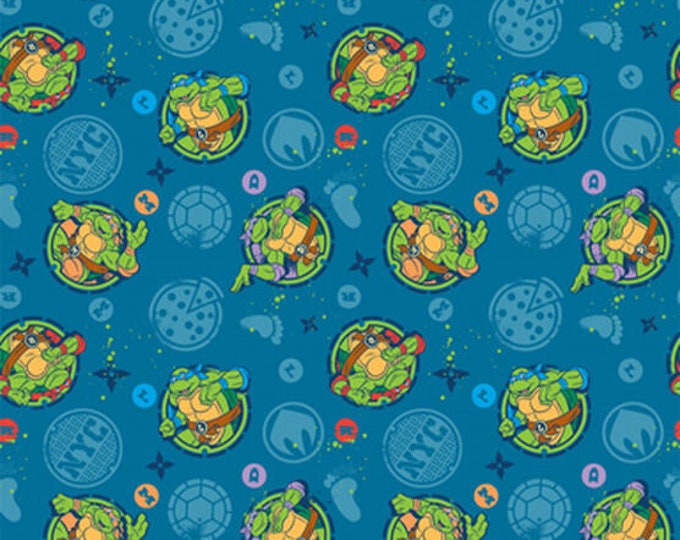 TMNT Teenage Mutant Ninja Turtles in a Half Shell Fabric by the Yard ...