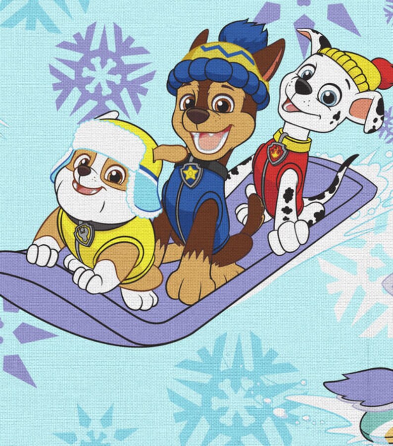Nick Junior Paw Patrol Cotton Sleds Print Fabric by the Yard FBTY Fat ...