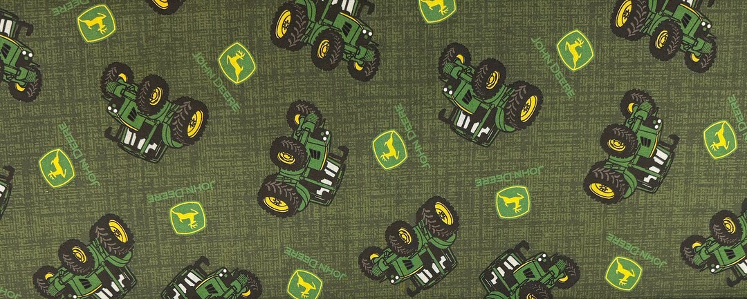 John Deere Fabric by Fat Quarter FQ Half Many Patterns Available 100% Cotton 1/4 Yard Green ...