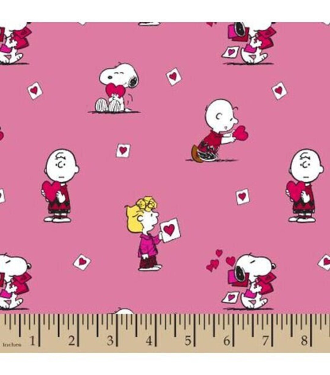 Peanuts Valentines Day Fabric by Fat Quarter FQ Half 100% Cotton 1/4 ...