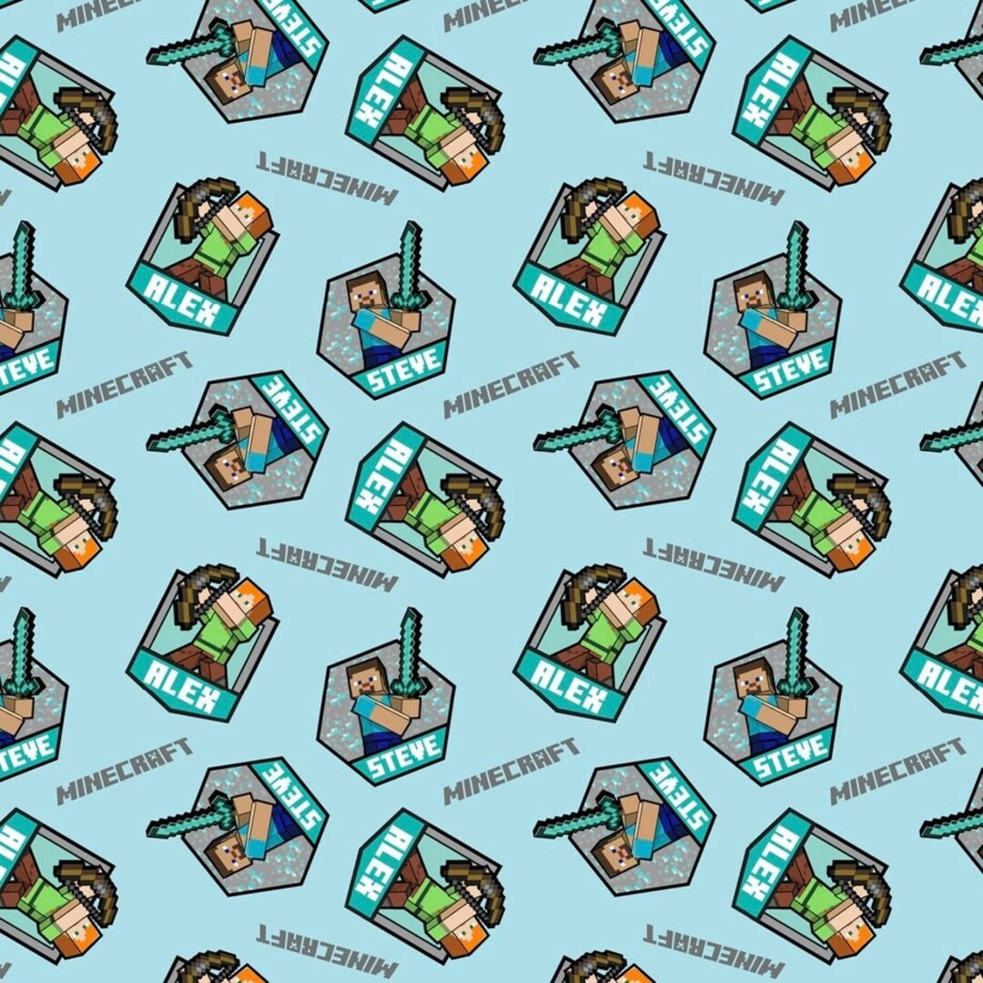Minecraft Game Fabric by the Yard FBTY Fat Quarters FQ Half 100% Cotton ...