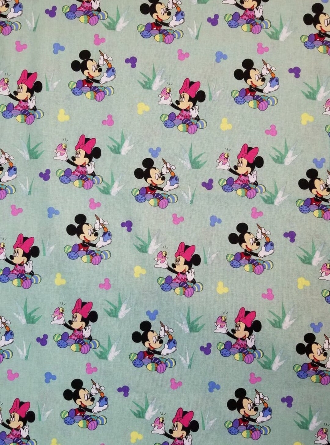 Easter Mickey Mouse Print Fabric by the Yard FBTY Fat Quarters FQ Half ...