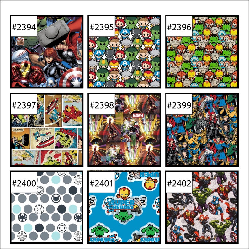 Marvel Fabric by the Yard FBTY Fat Quarters FQ Half 100% Cotton Comics ...