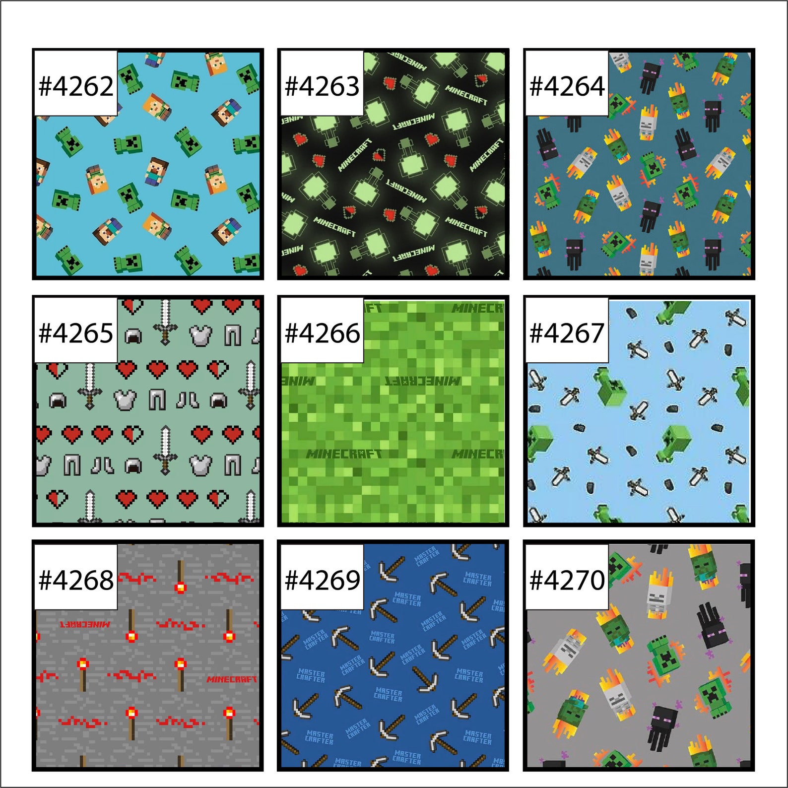 Minecraft Fat Quarter Lot Bundle Mystery Set of 2 - 19 Random NO ...