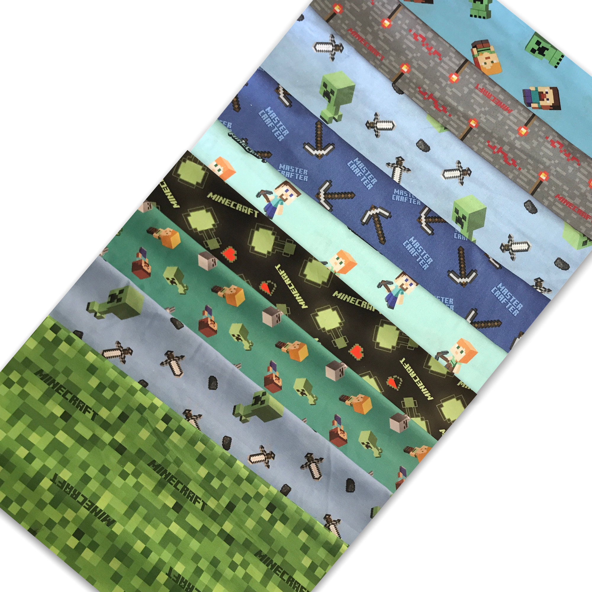 Minecraft Fat Quarter Lot Bundle Mystery Set of 2 - 19 Random NO ...