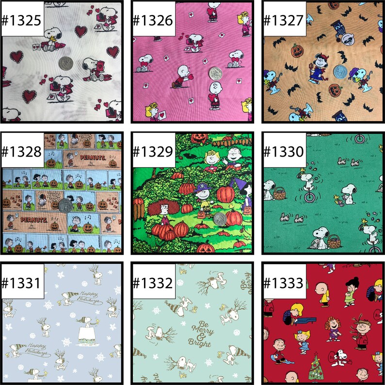 Holiday Peanuts Fabric by Fat Quarter FQ Half 100% Cotton 1/4 Yard ...