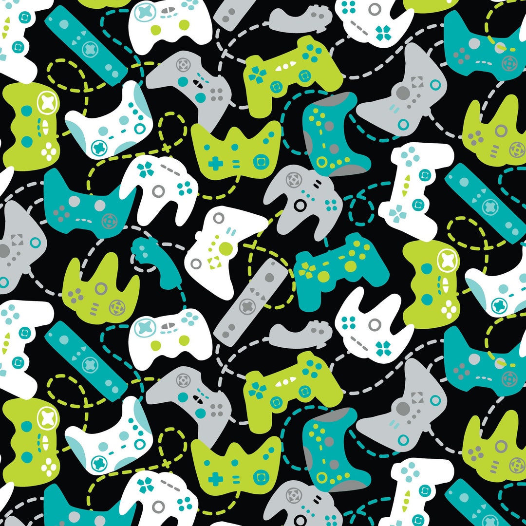 Game Controller Fabric by the Yard FBTY Fat Quarters FQ Half Many 100% ...