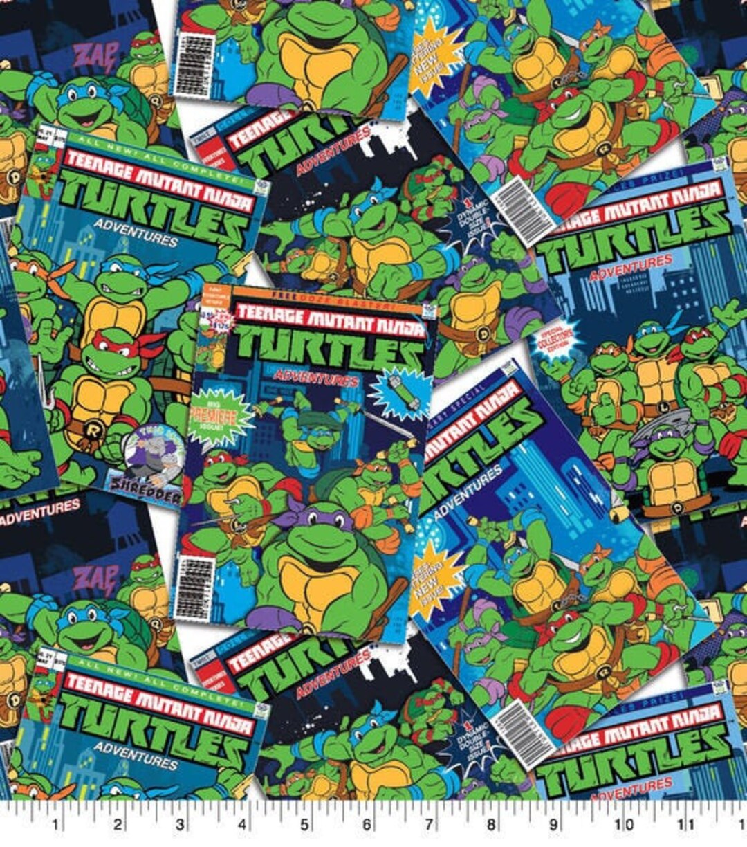 TMNT Teenage Mutant Ninja Turtles in a Half Shell Fabric by the Yard ...