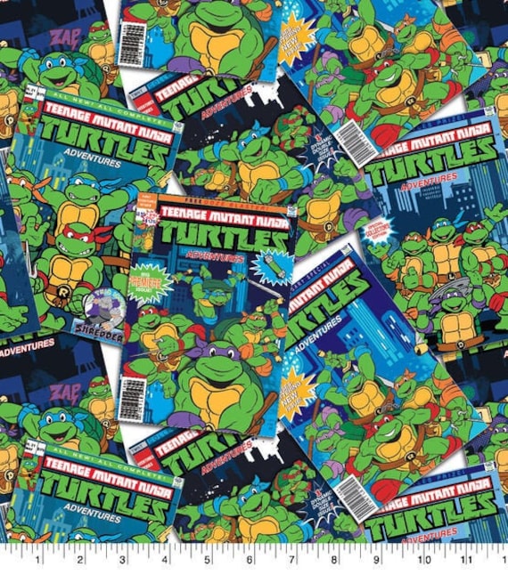TMNT Teenage Mutant Ninja Turtles in a Half Shell Fabric by | Etsy