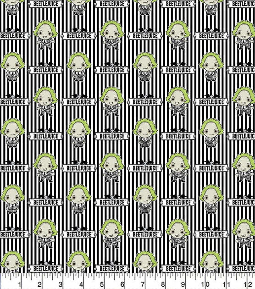 Beetlejuice Fabric by Fat Quarter FQ Half 100% Cotton 1/4 Yard Lydia I Myself Am Strange and ...