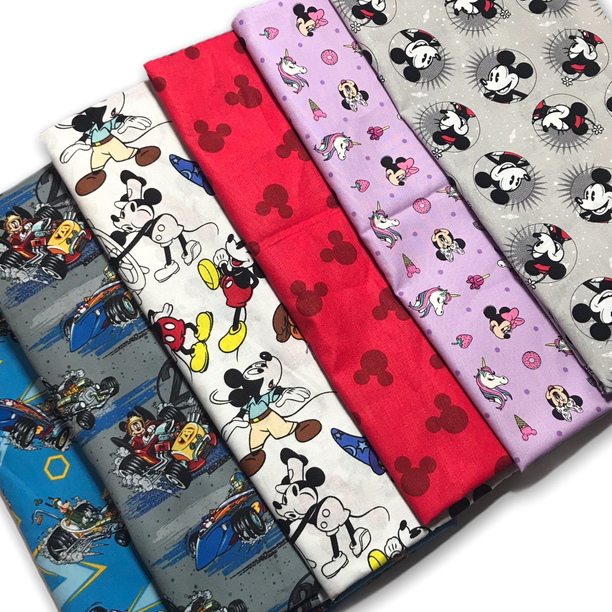 Mickey Mouse Print Fabric by the Yard FBTY Fat Quarters FQ | Etsy