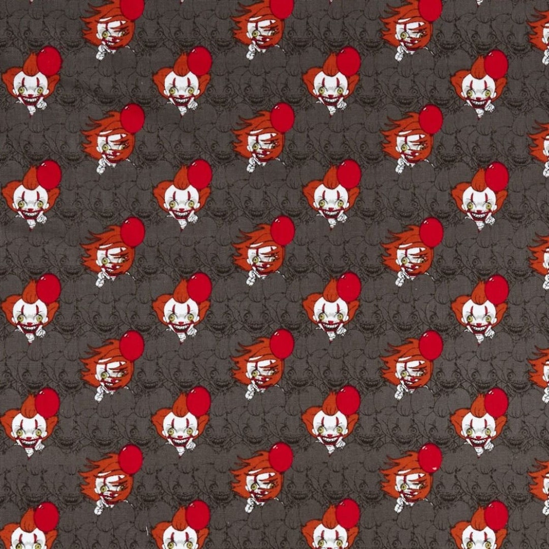Pennywise Logo You'll Float Too Fabric by Fat Quarter FQ Half 100% ...