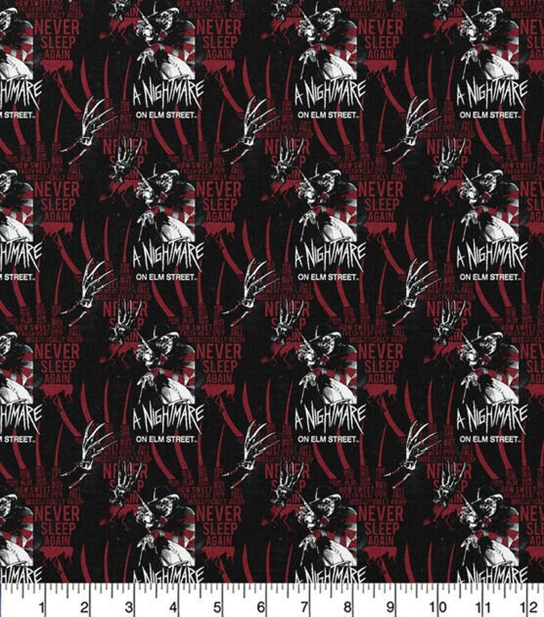 Nightmare on Elm Street Freddy Never Sleep Pop Culture Fabric by Fat ...