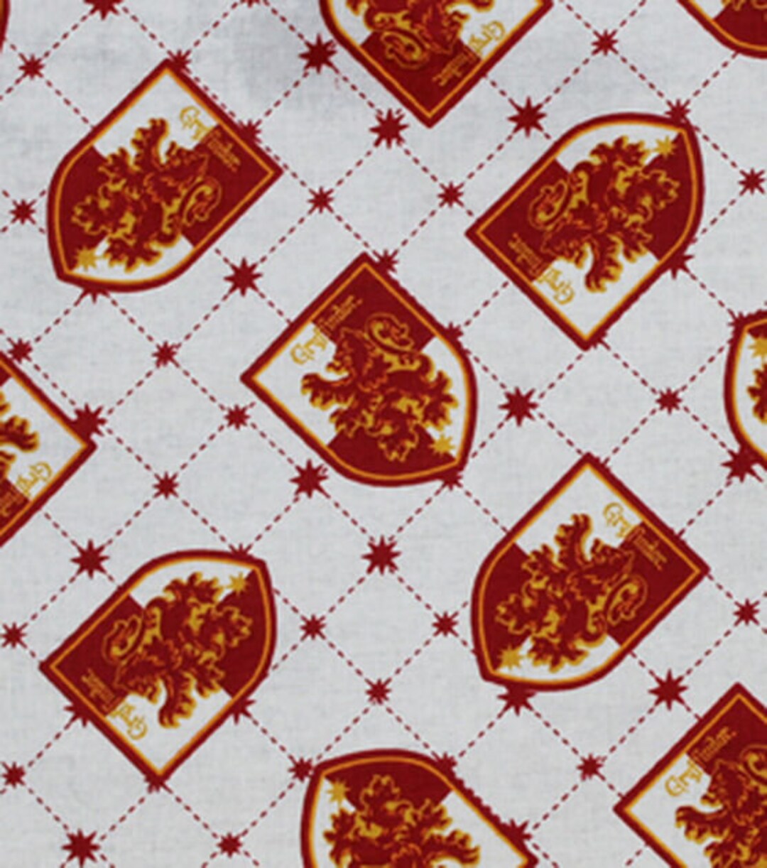 Harry Potter Hogwarts Gryffindor Houses Red Wizards Fabric by the Yard ...