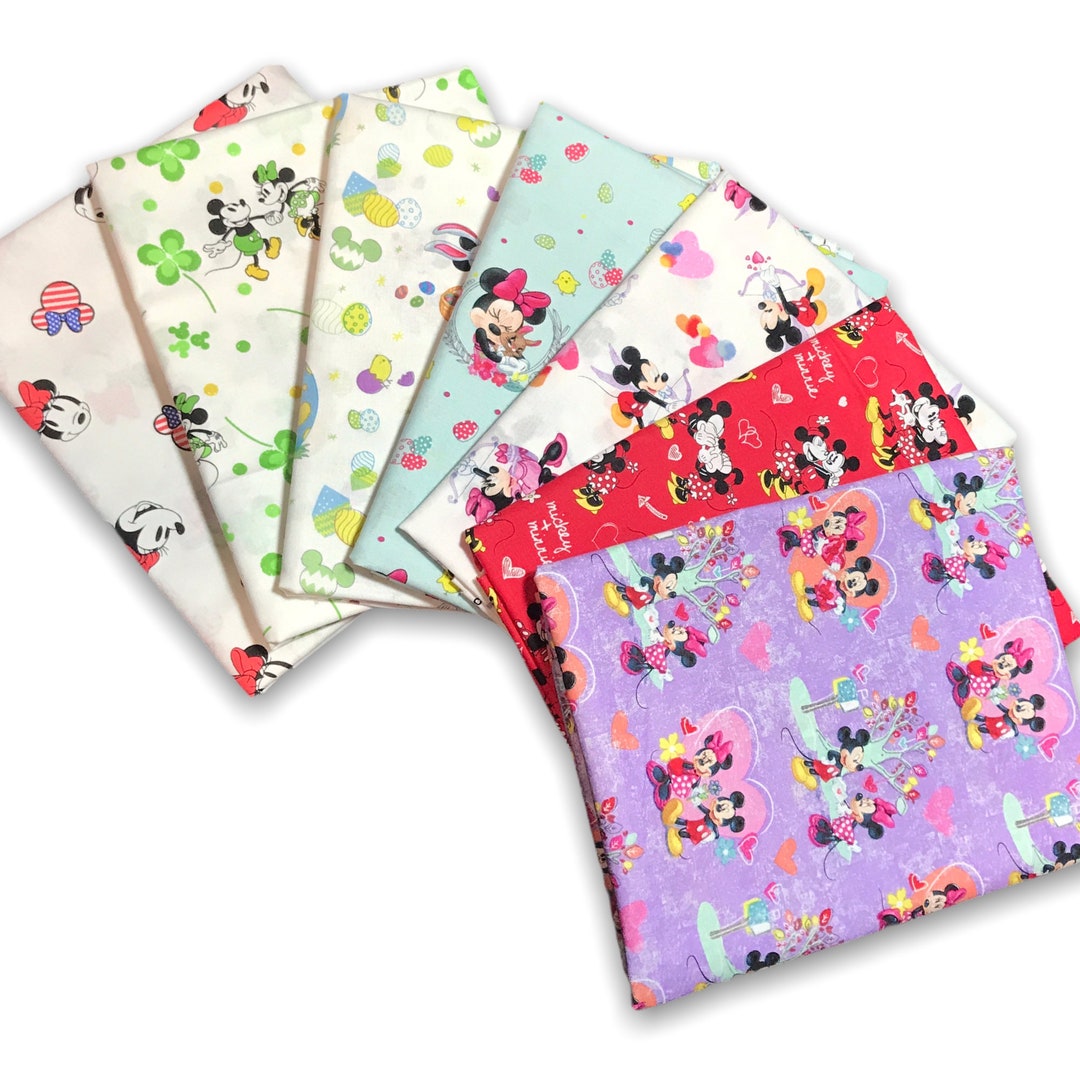 Mickey Mouse Print Fabric by the Yard FBTY Fat Quarters FQ Half 100% ...