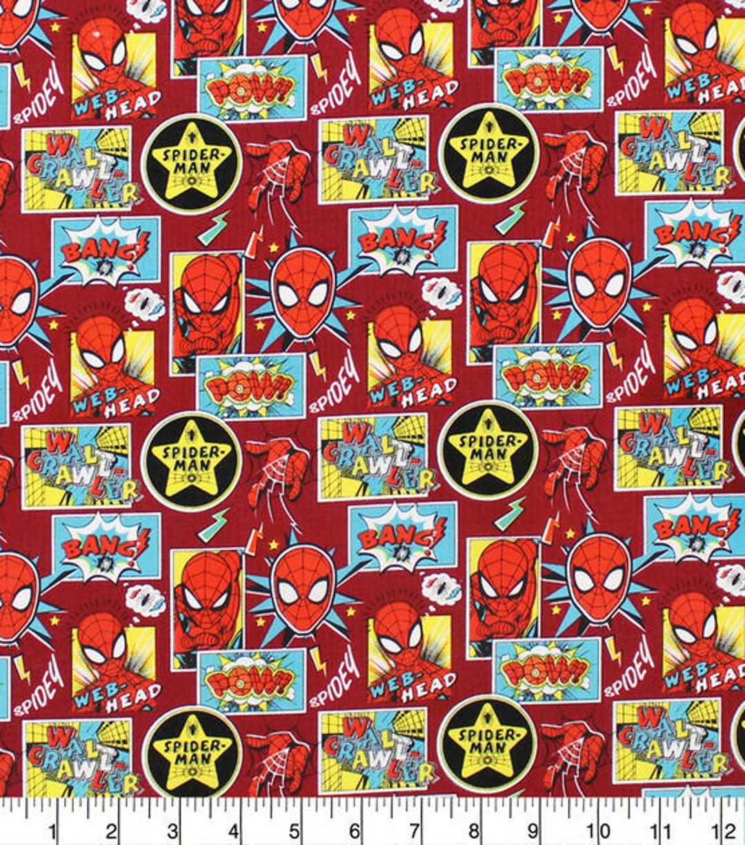 Marvel Fabric by the Yard FBTY Fat Quarters FQ Half 100% Cotton Comics ...