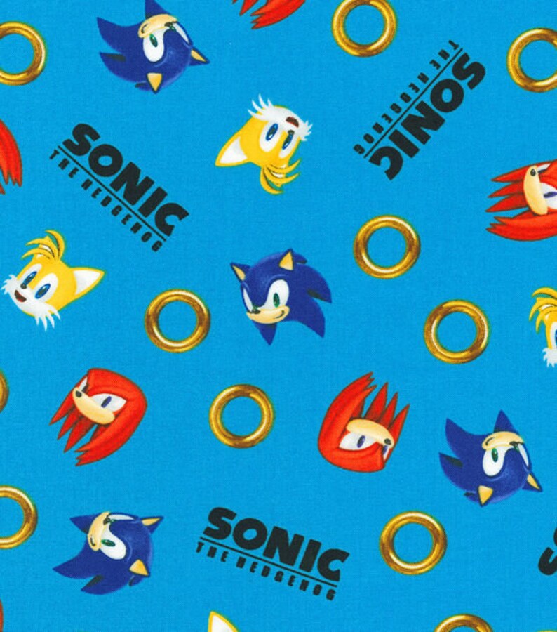 Sonic the Hedgehog Cartoon Fabric by the Yard FBTY Fat | Etsy