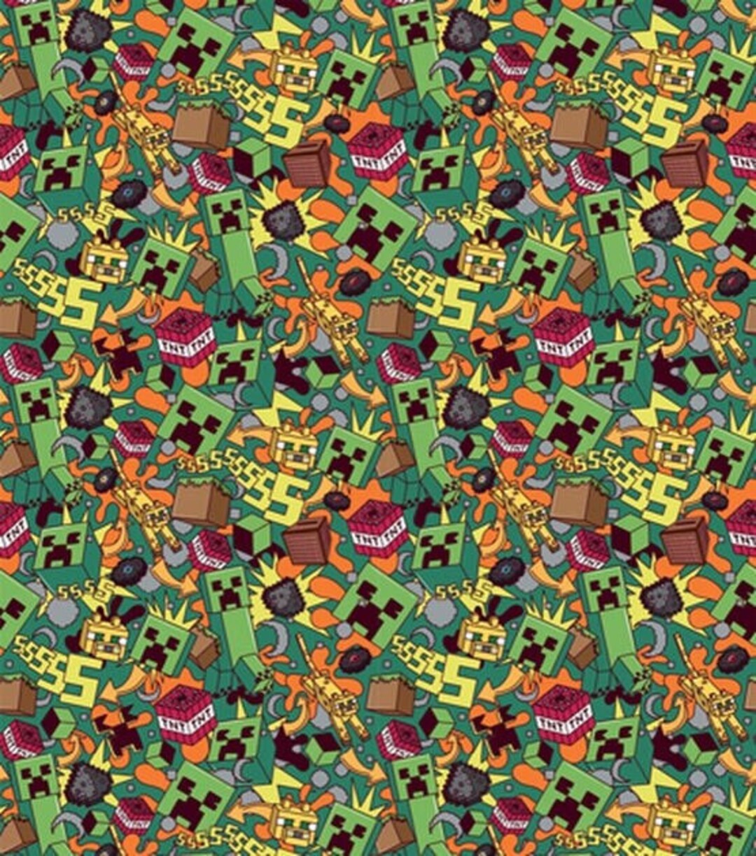 Minecraft Game Fabric by the Yard FBTY Fat Quarters FQ Half 100% Cotton ...
