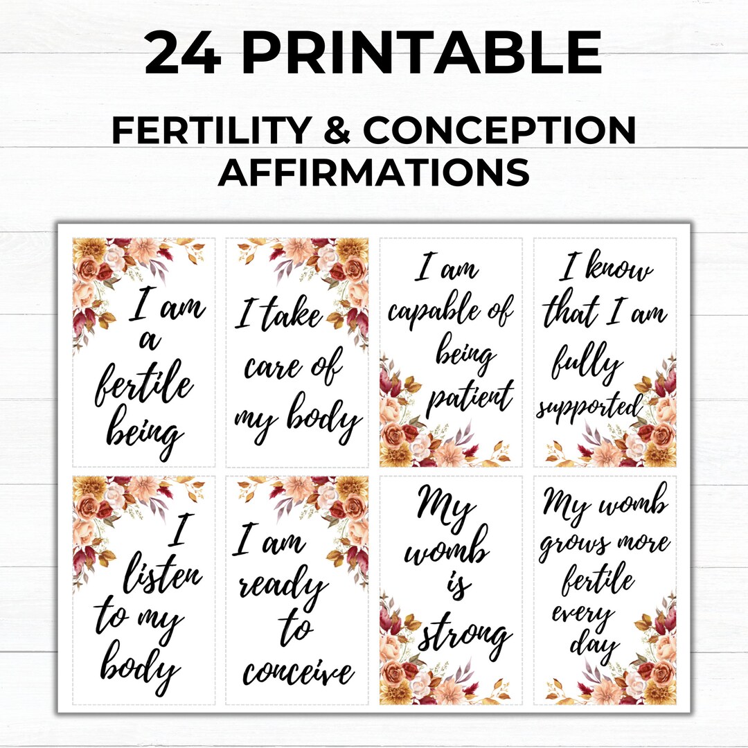 Printable Fertility and Conception Affirmation Cards | 24 Cards ...