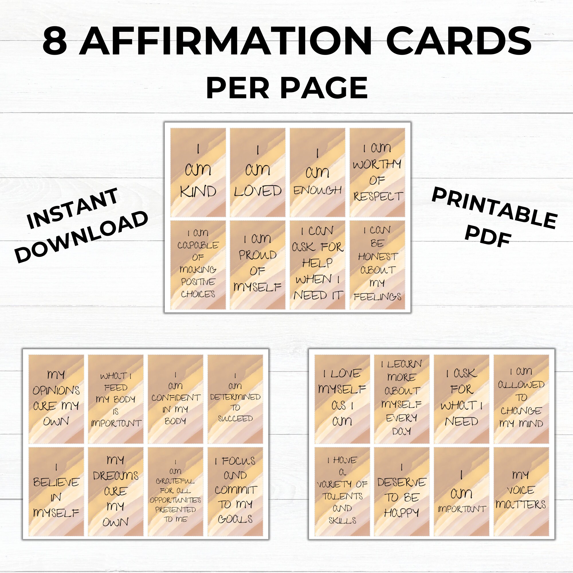 Printable Positive Affirmation Cards for Teens 24 Cards Chakra ...
