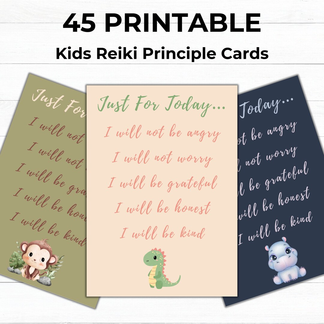 Reiki Principle Cards for Kids Reiki Principle Cards Bundle 45 ...