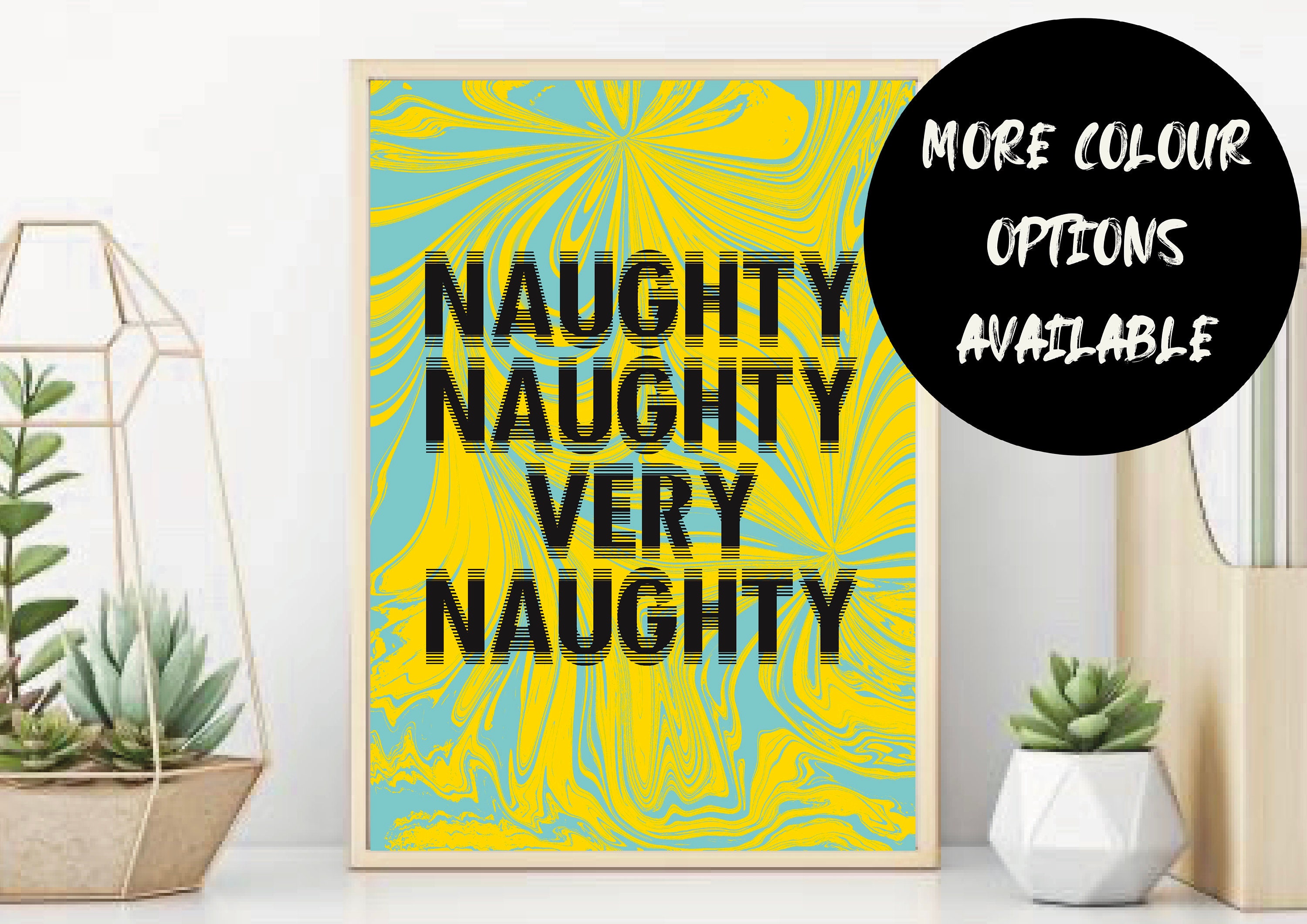 Naughty naughty word A4 A3 print Ebenezer Goode Fun | Etsy