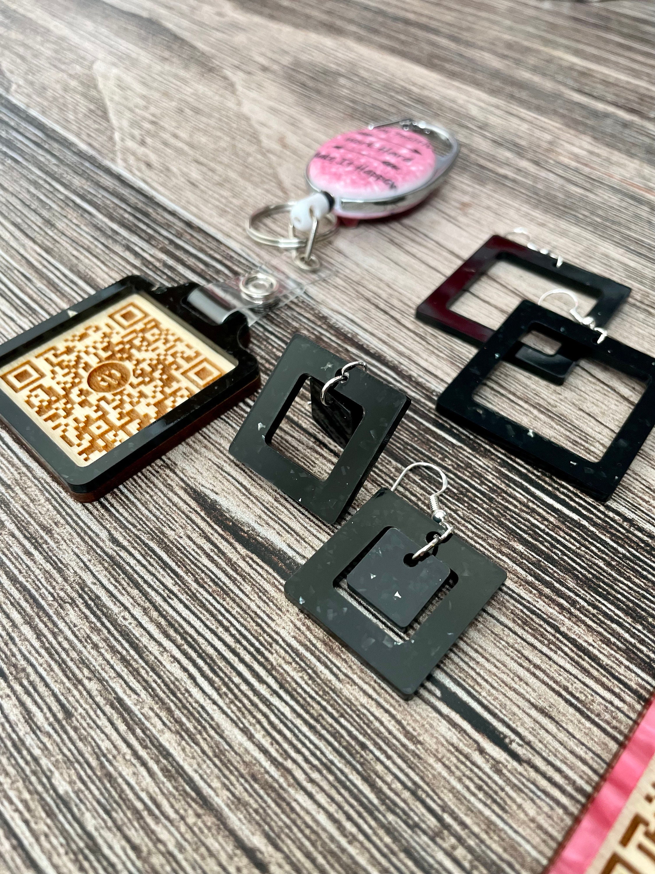 QR Code Badge and Earrings SVG/PDF Digital File - Etsy