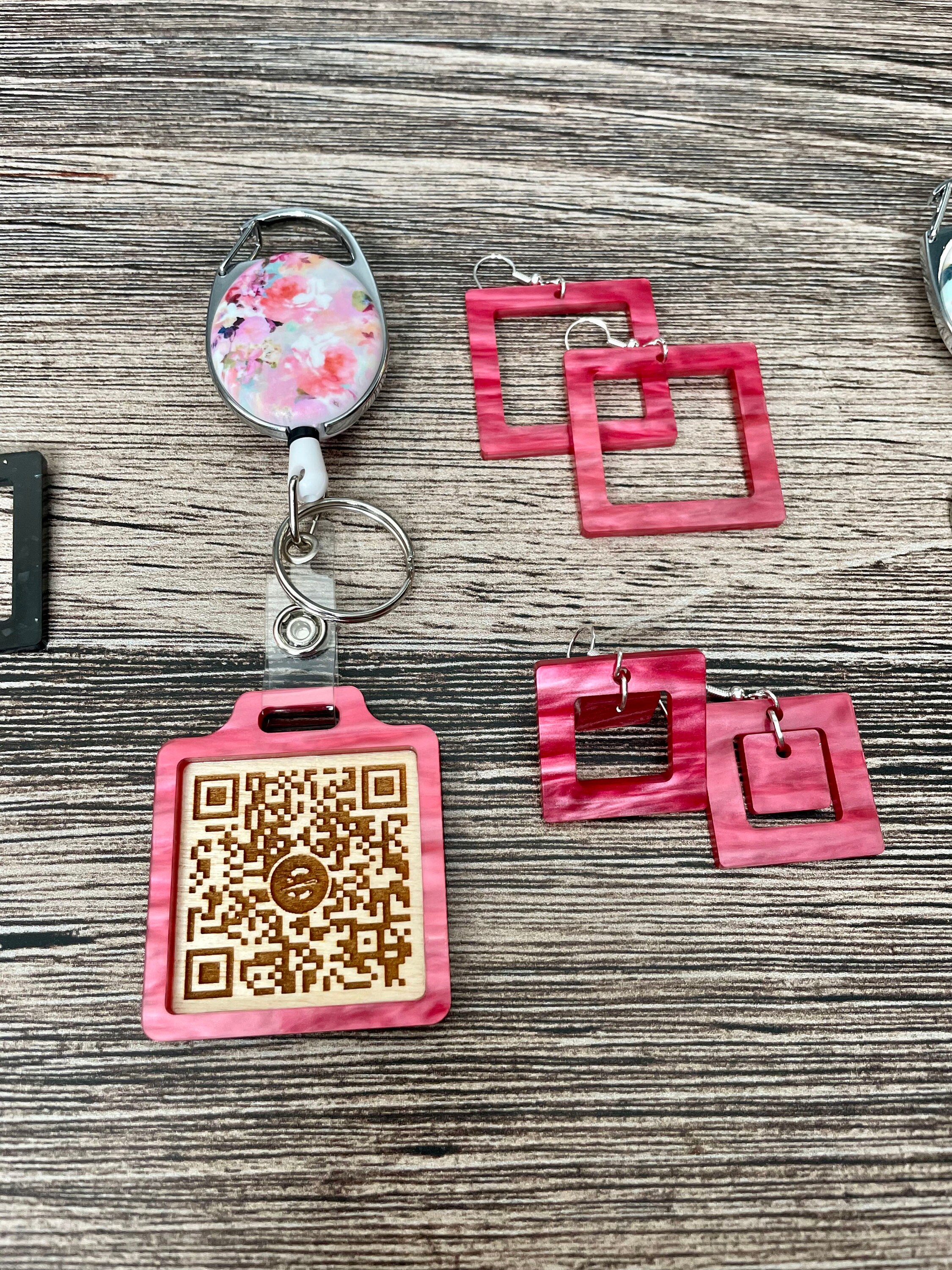QR Code Badge and Earrings SVG/PDF Digital File - Etsy