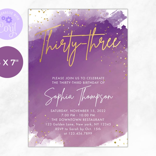 33rd Birthday - Etsy