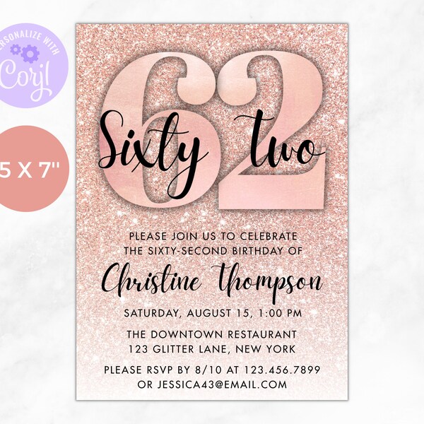 62nd Birthday - Etsy