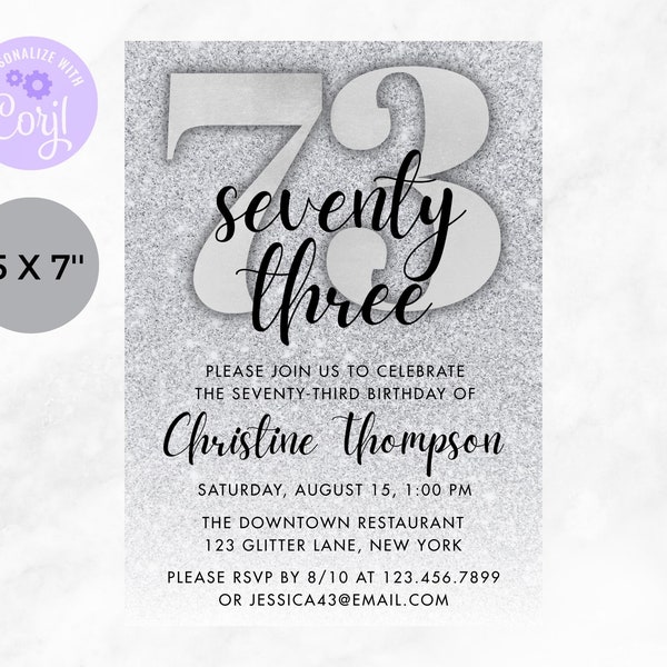 73rd Birthday Invitation - Etsy
