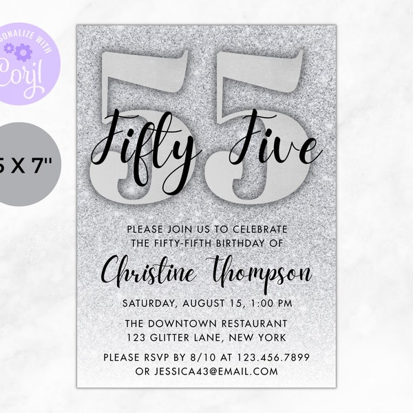 55th Birthday Invitation - Etsy