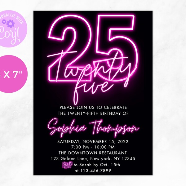 25th Birthday Party - Etsy