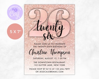 26th Birthday Invite - Etsy