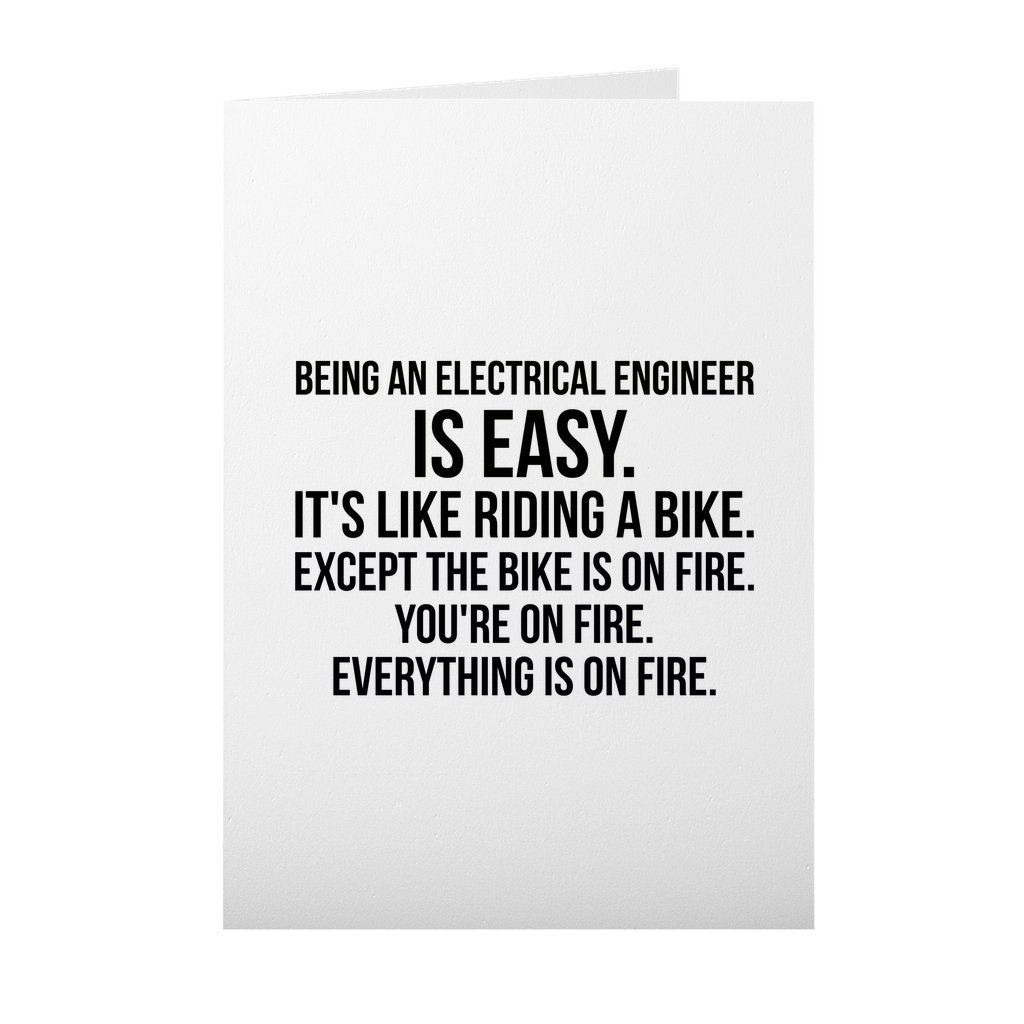 Electrical Engineer Birthday Card Electrical Engineer Gift | Etsy