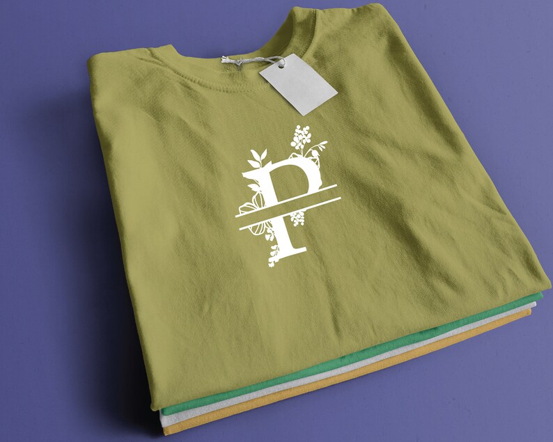 Botanical Floral Letter P Split Monogram SVG Split Monogram - Etsy