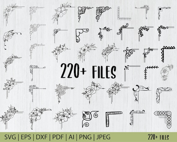 Scrapbooking Corner svg Bundle Corner svg Instant Download Floral ...