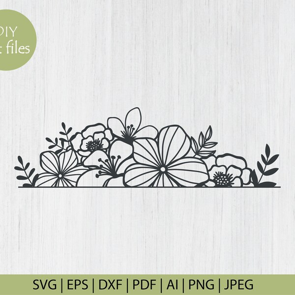 Floral Border Split Svg - Etsy