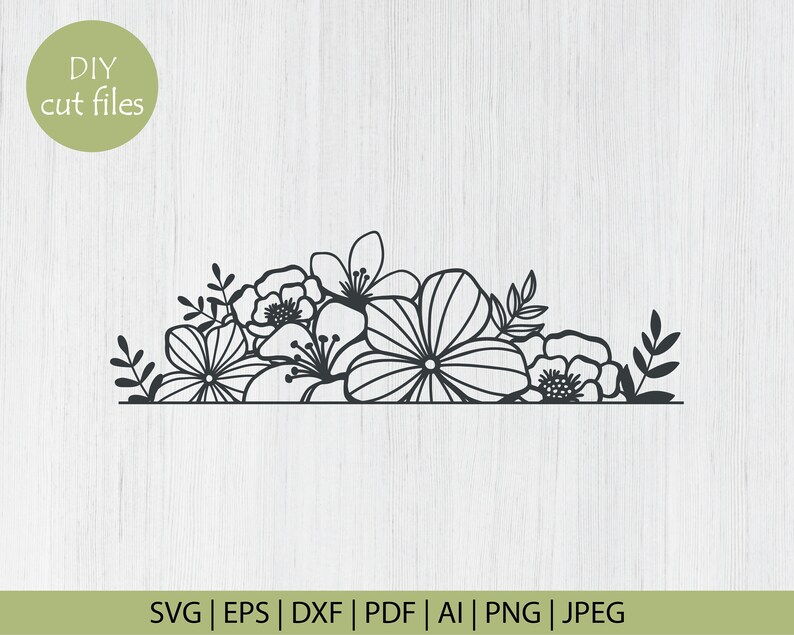 Floral Border SVG Flower Border SVG File Flower svg Flower | Etsy